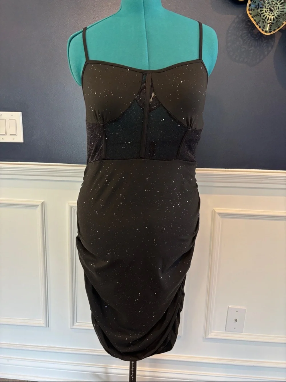 SHEIN | Dresses | Shein Black Sparkle Midi Dress | Poshmark